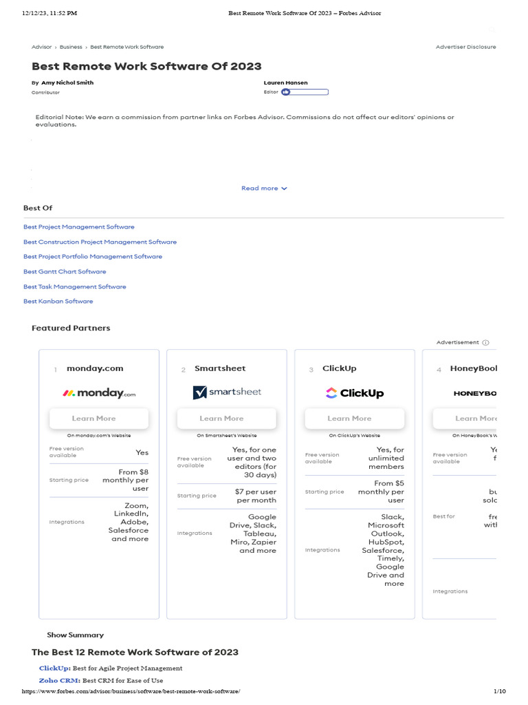 Remote Work Software Guide 2023 | PDF | Web Conferencing | Cloud Computing