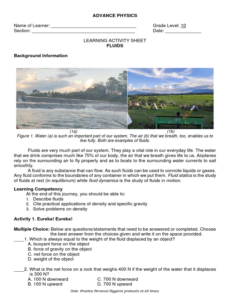 GRADE 10 PHYSICS-Fluid-Mechanics-Final | PDF | Buoyancy | Pressure