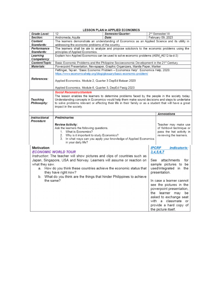 Lesson Plan - Week 1 | PDF