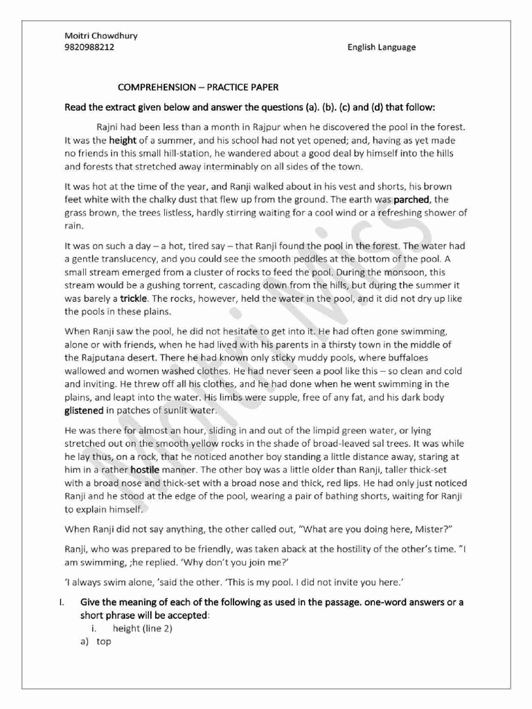 Kiran Comprehension | PDF