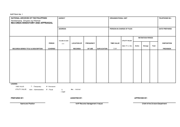 NAP Form No. 1 | PDF