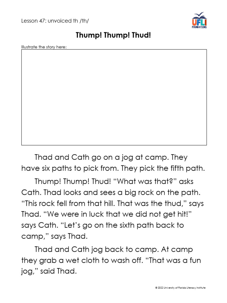 Thump! Thump! Thud! Lesson 47 | PDF