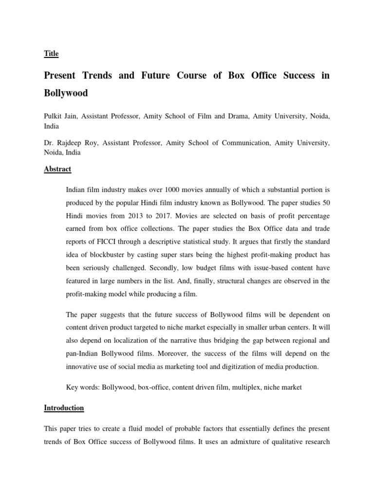 Pulkit Jain DR Rajdeep | PDF | Box Office | Cinema Of India