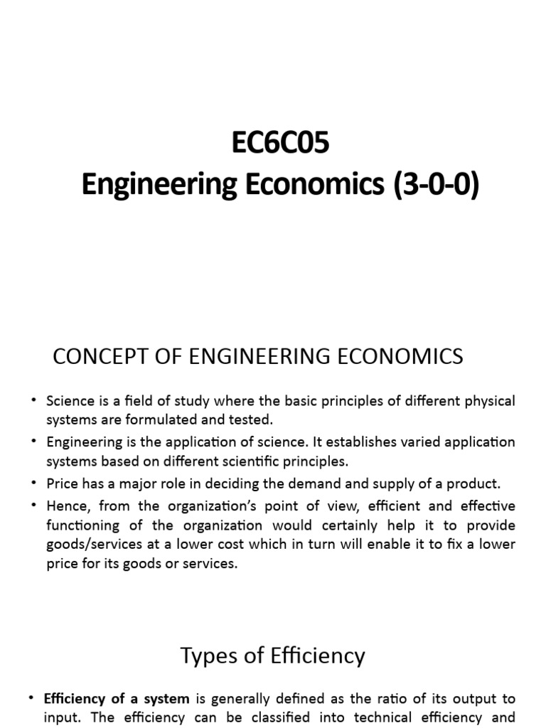 Concept of Engineering Economics | PDF | Net Present Value | Economic ...