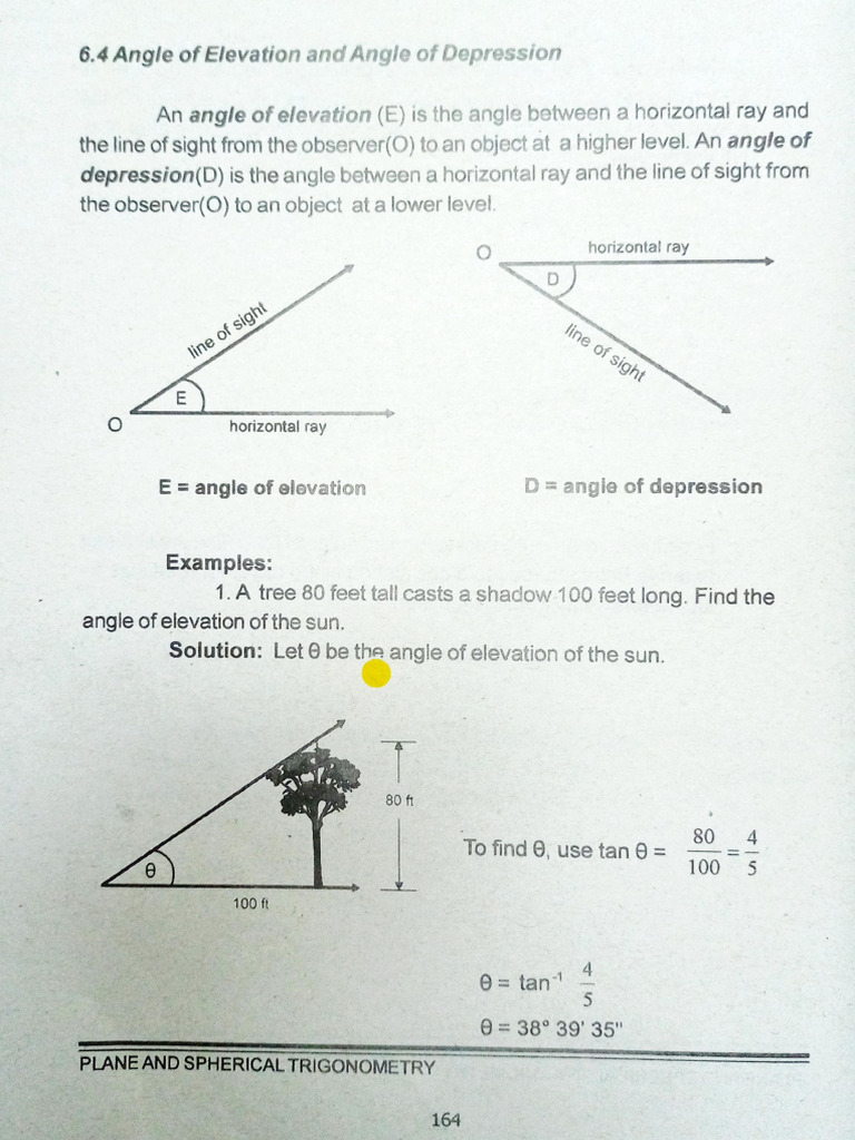 6.4 Angle of Elevation | PDF