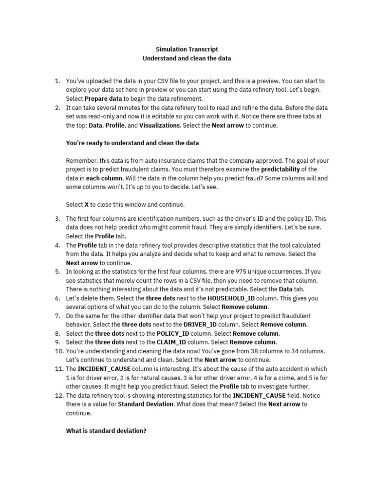 Understand and Clean The Data Simulation Transcript - EN | PDF ... Understand and Clean The Data Simulation Transcript - EN | PDF ...