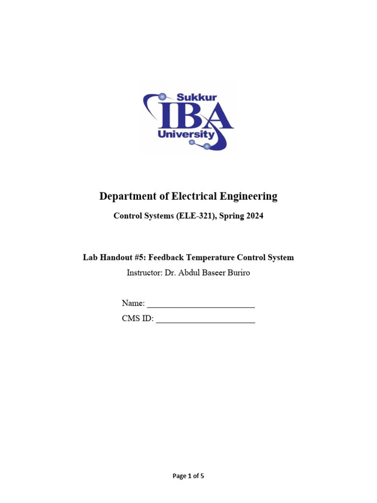 Lab-5 (Feedback Temperature Control) | PDF