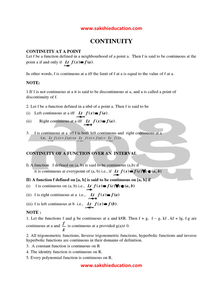 08 04 Continuity Download Free Pdf Continuous Function Function Mathematics 