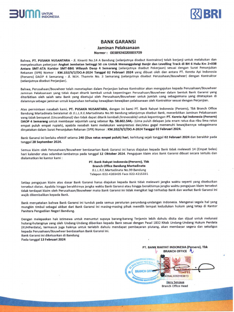 BG JAMLAK-ANGKAT JEMBATAN SETINGGI 50 CM DAOP 4 SM RP 58.602.544 | PDF