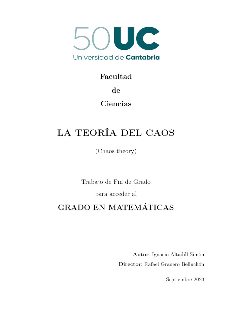 Teoría del Caos y Sistema de Lorenz | PDF | Teoría del caos | Atractor