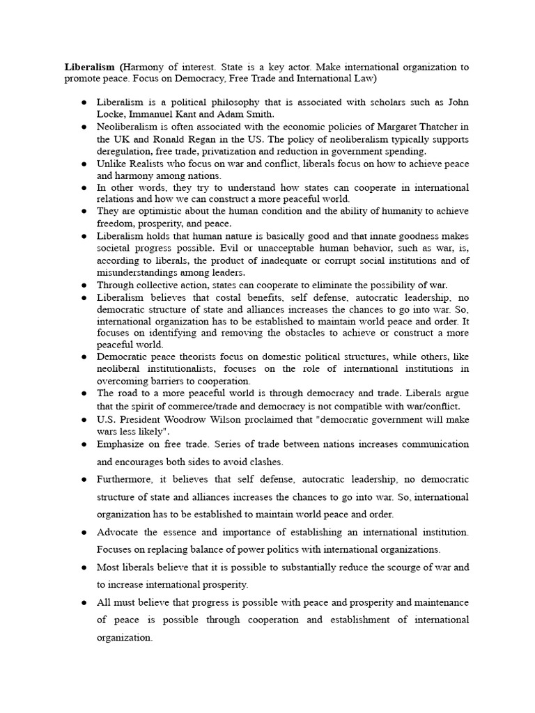 Liberalism | PDF | Liberalism | Peace