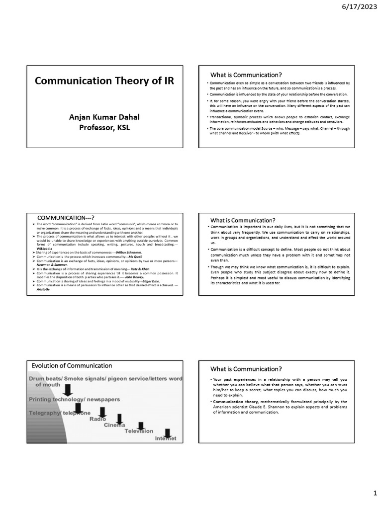 Microsoft PowerPoint 4. 2023 Communication Theory | PDF