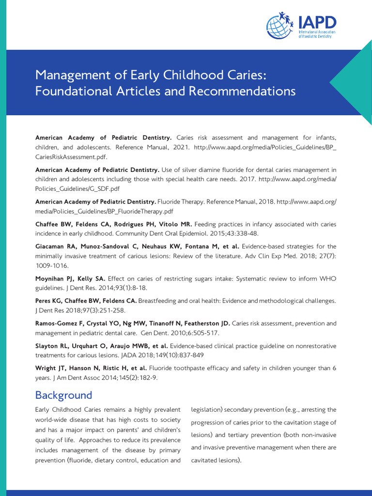 2022 - 10 - Management of Early Childhood Caries | PDF | Medicine | Mouth