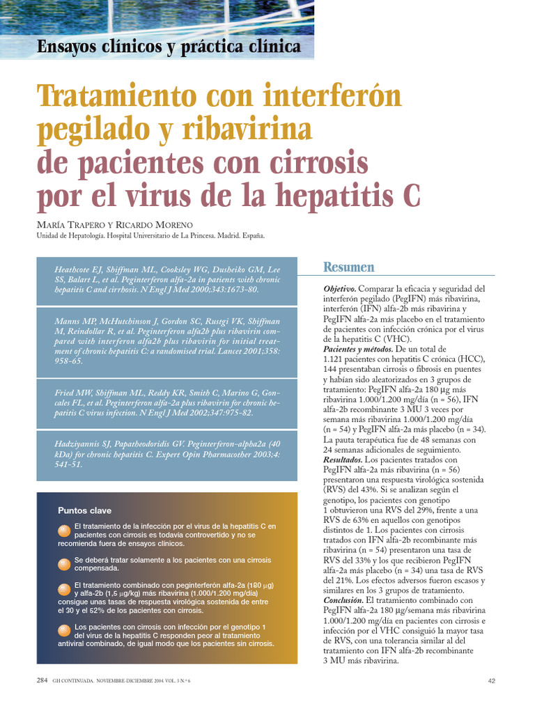 Tratamiento Con Interferón Pegilado y Ribavirina: de Pacientes Con ...