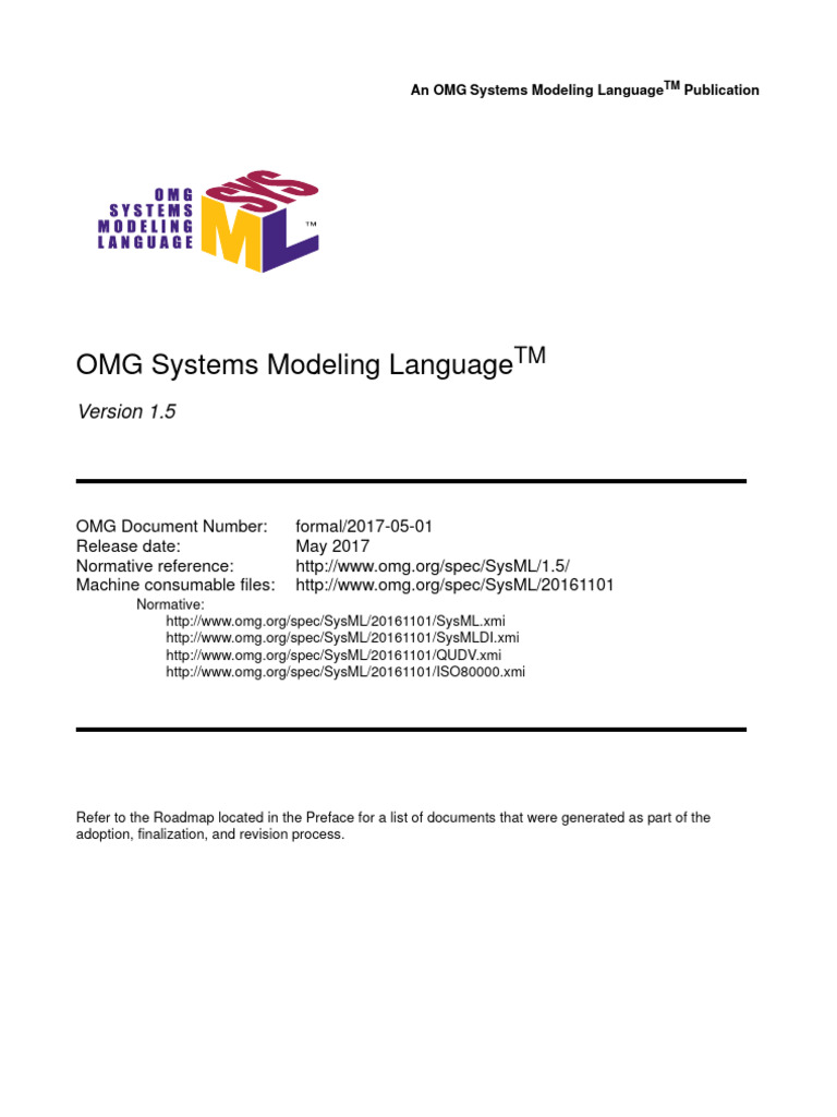 OMG Systems Modeling Language V15 | PDF | Unified Modeling Language ...