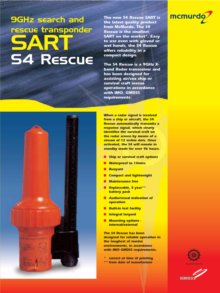 26 A Mcmurudo s4 Rescuer Sart | PDF | Radar | Radio