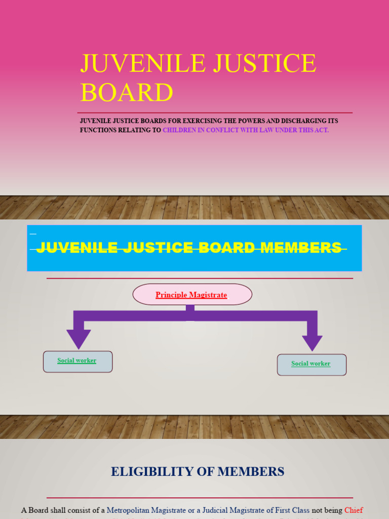 Juvenile Justice Board Juvenile Justice Boards For Exercising The Powers And Discharging Its