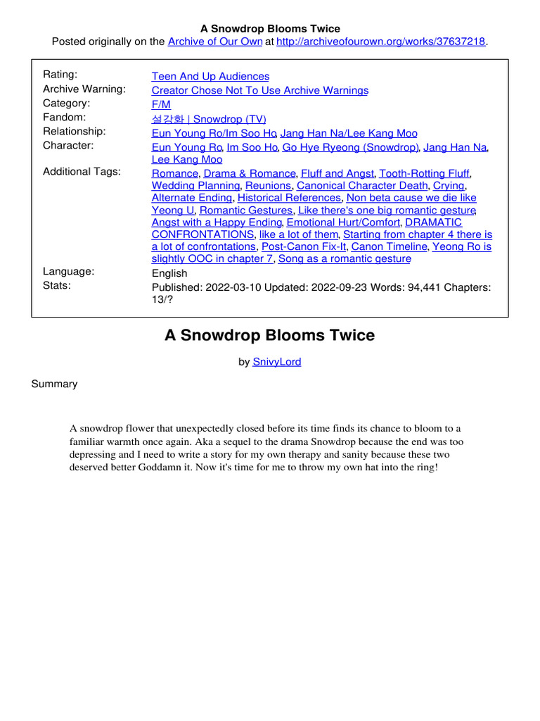 A Snowdrop Blooms Twice | PDF