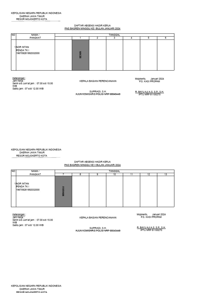 Absen Pns Baru | PDF