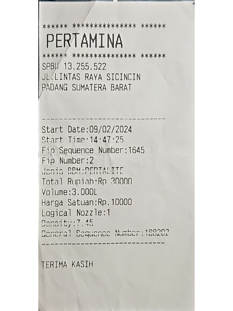09-02-2024 - 16 Nota Pertamina (3 LTR Pertalite Op HSE Silvan), TGL | PDF