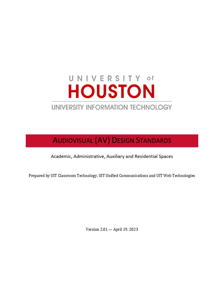 University of Houston AV Design Standards | PDF | Hdmi | Loudspeaker