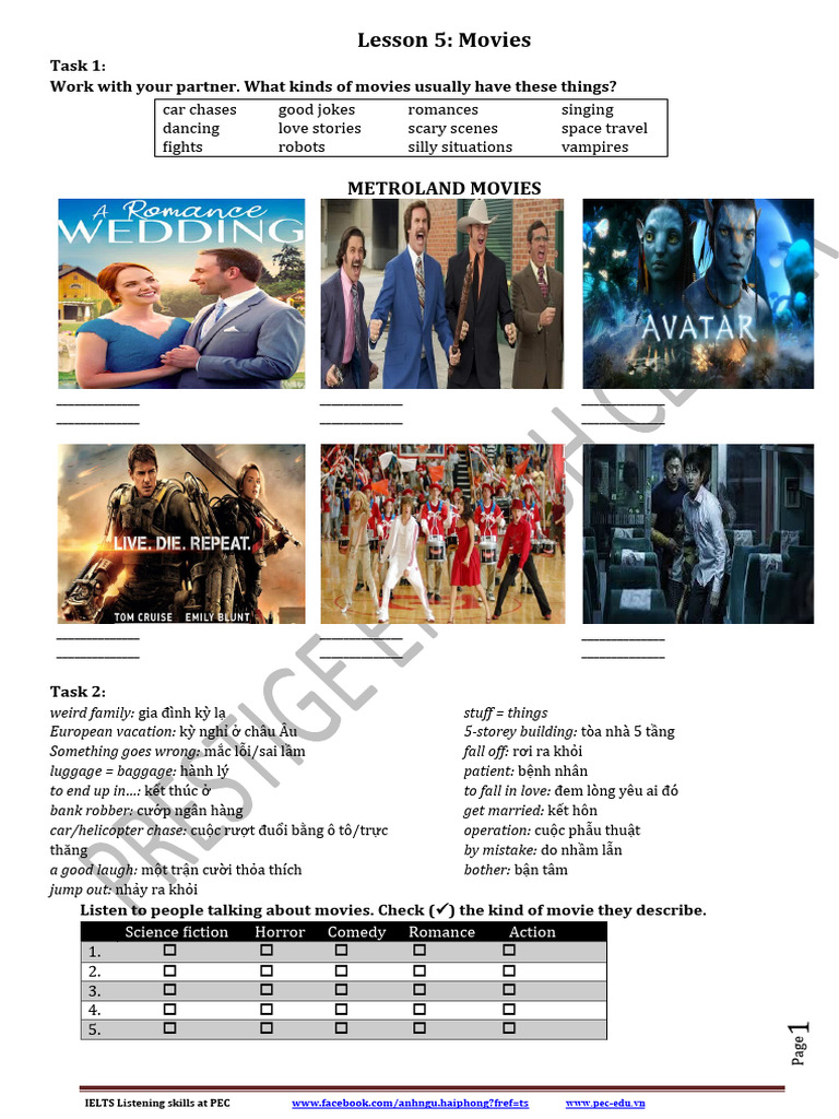 Movie Genres and Reviews Activities | PDF