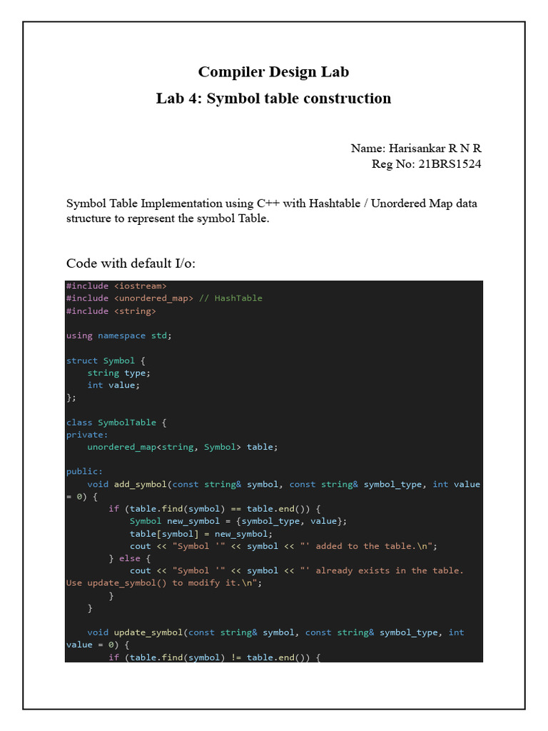 Symbol Table | PDF | Computer Science | Software Development
