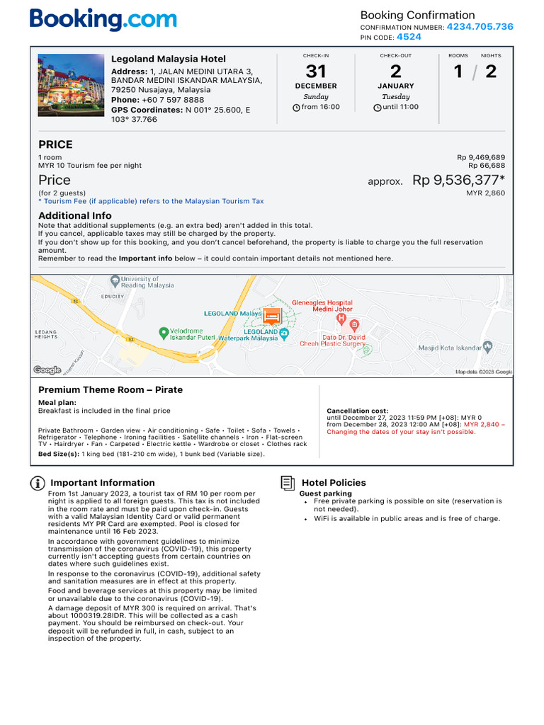 Booking #4234705736 | PDF