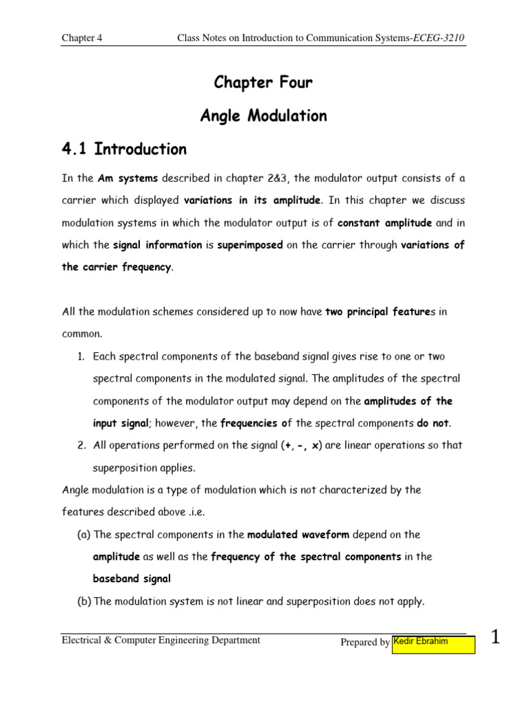 Chapter 4 | PDF | Frequency Modulation | Modulation
