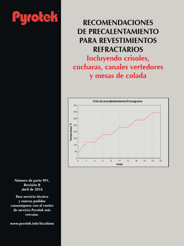 991 Refractory Liner Preheat Recommendations Manual ES MX | PDF ...
