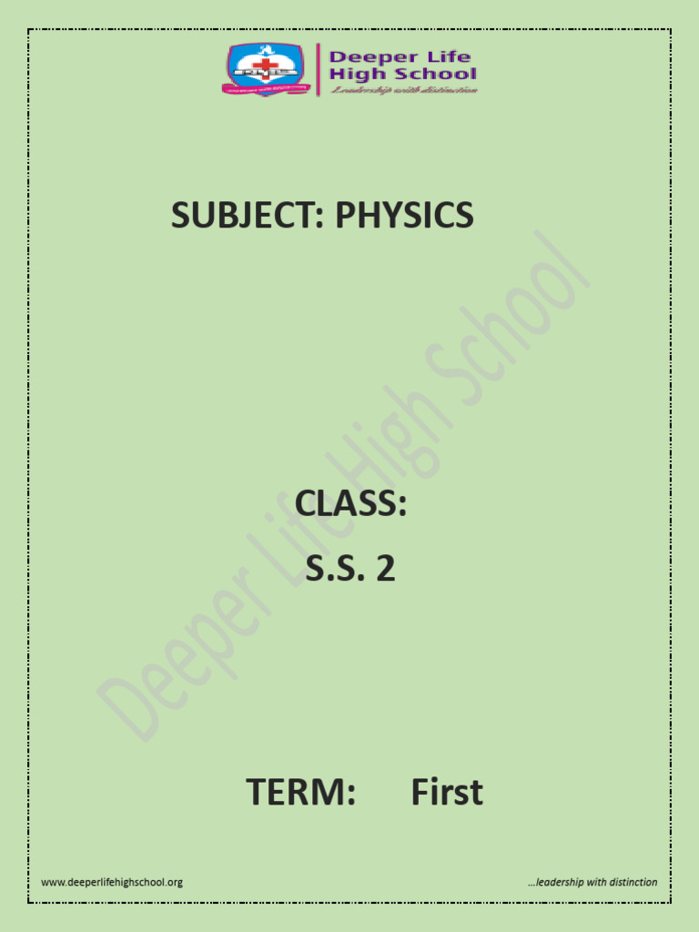 SS 2 Physics First Term E-Note | PDF | Euclidean Vector | Force SS 2 Physics First Term E-Note | PDF | Euclidean Vector | Force