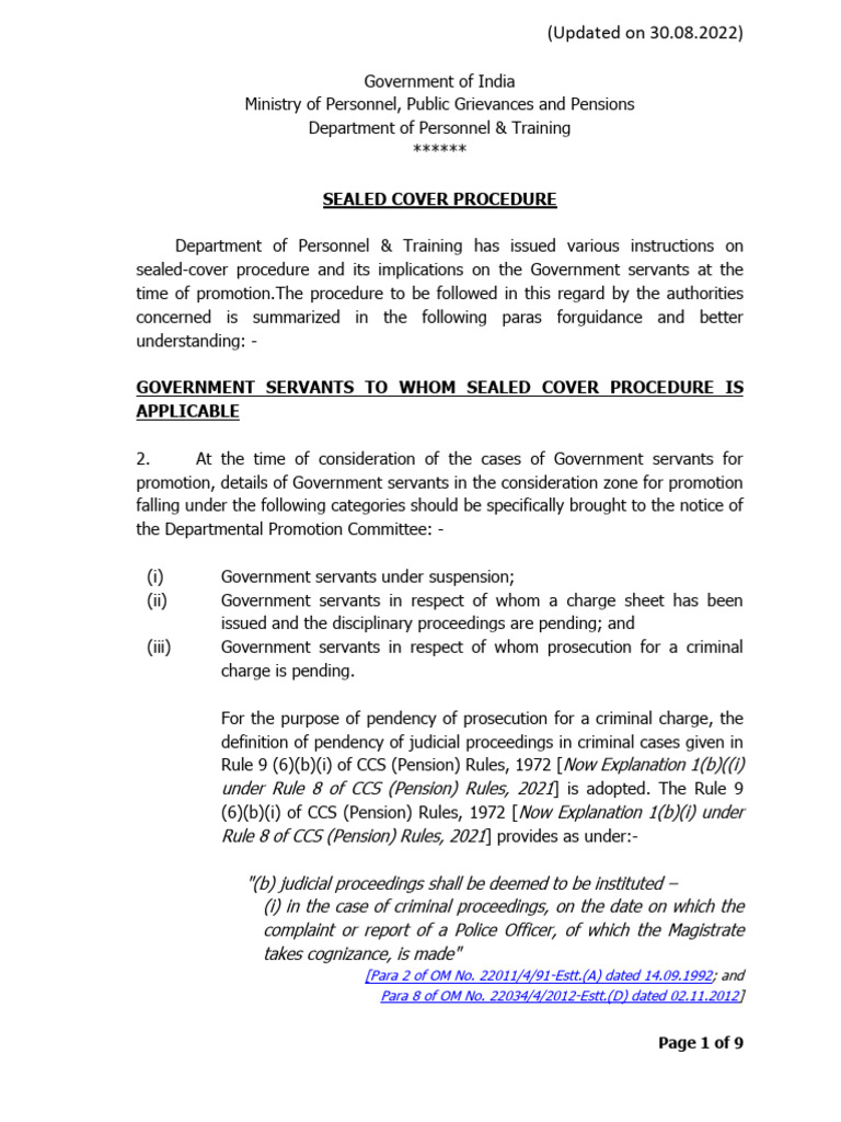 Sealed Cover Procedure Guide | PDF | Prosecutor | Acquittal