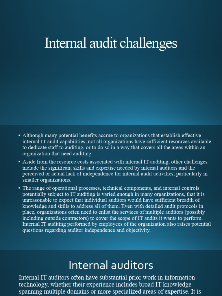 Internal Audit Challenges | Download Free PDF | Audit | Internal Audit