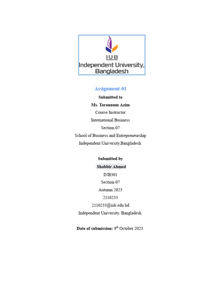 INB301 - Assignement-01 - Case Study On Globalization - 09.10.2023 | PDF | Globalization ...