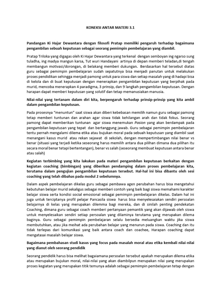 Koneksi Antar Materi Modul 3 1 Guru Peng | PDF