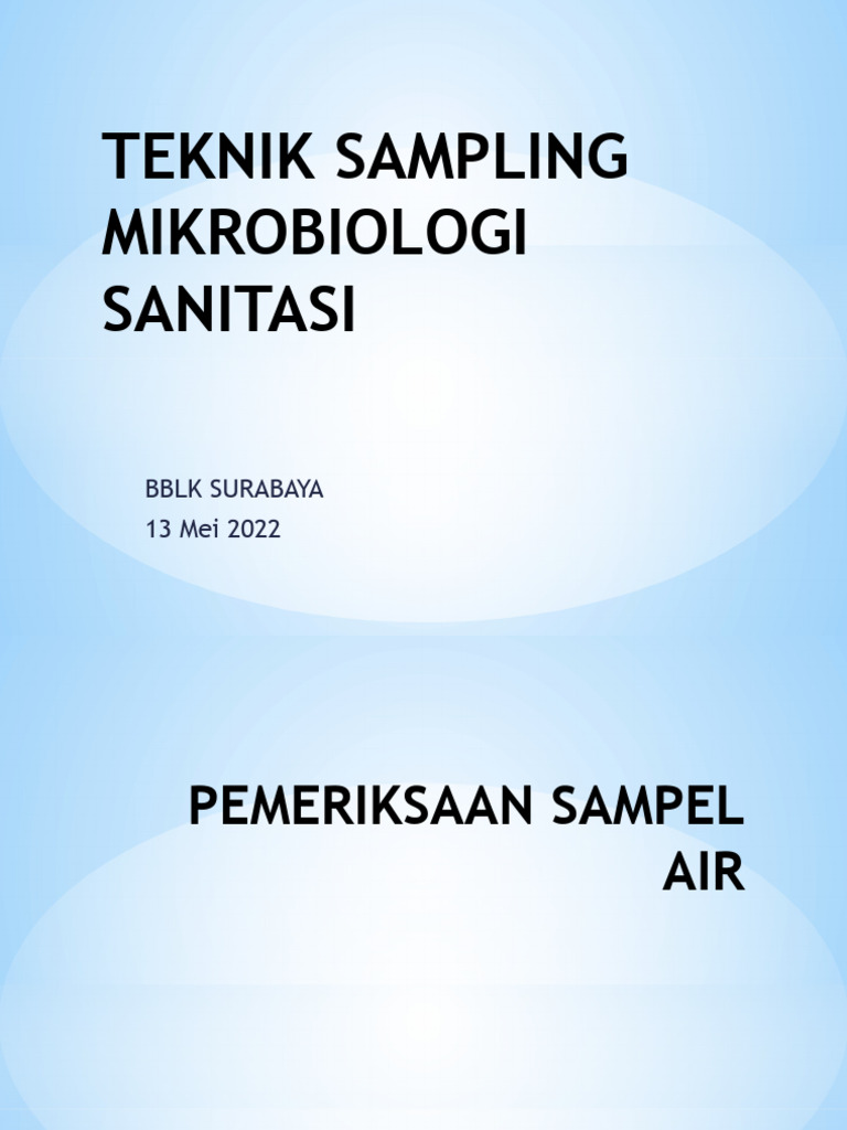 Teknik Sampling Mikrobiologi Sanitasi | PDF