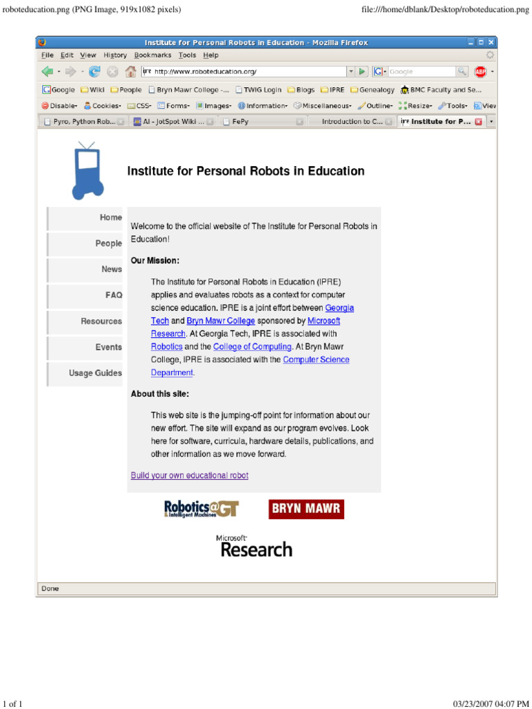 Myro Book | PDF | Robot | Robotics