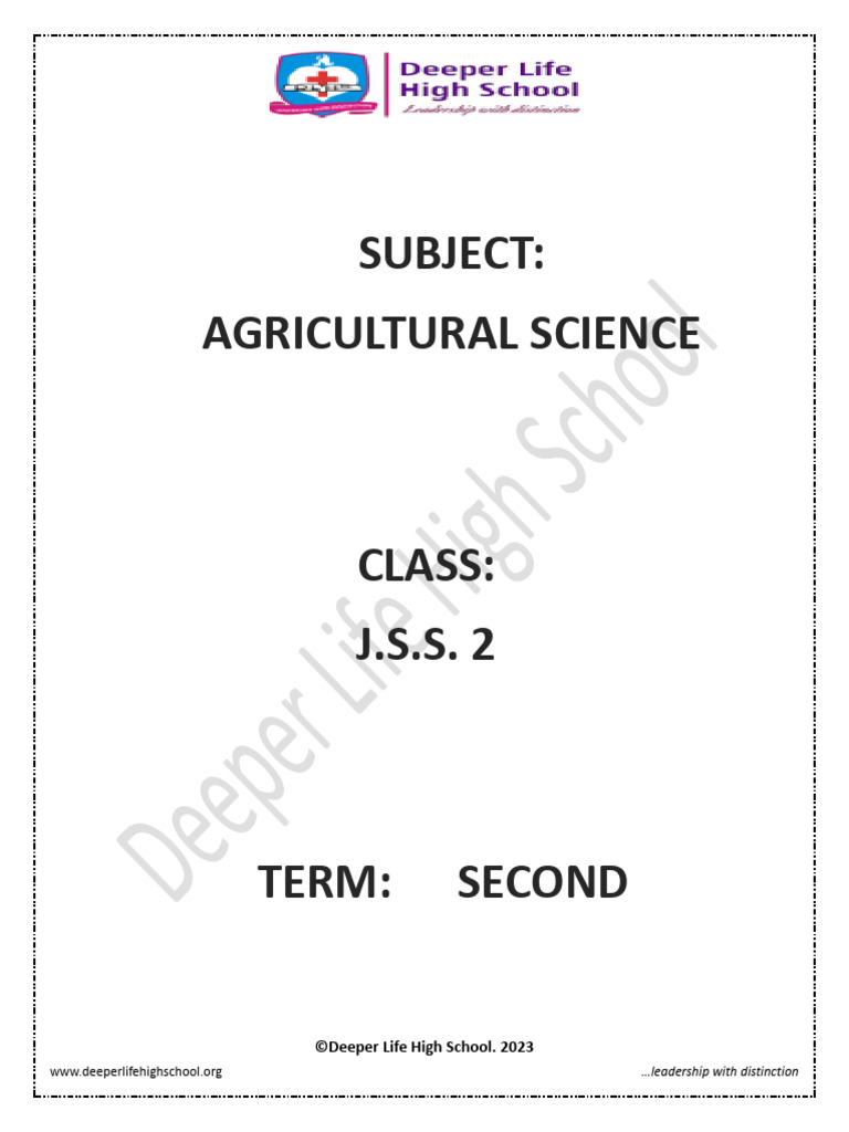 2023 AGRIC. SCIENCE JS 2 2ND TERM E-Note Template | PDF | Fodder | Hay