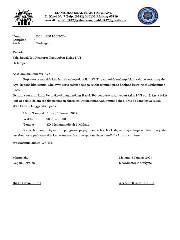 Undangan Kerja Bakti | PDF