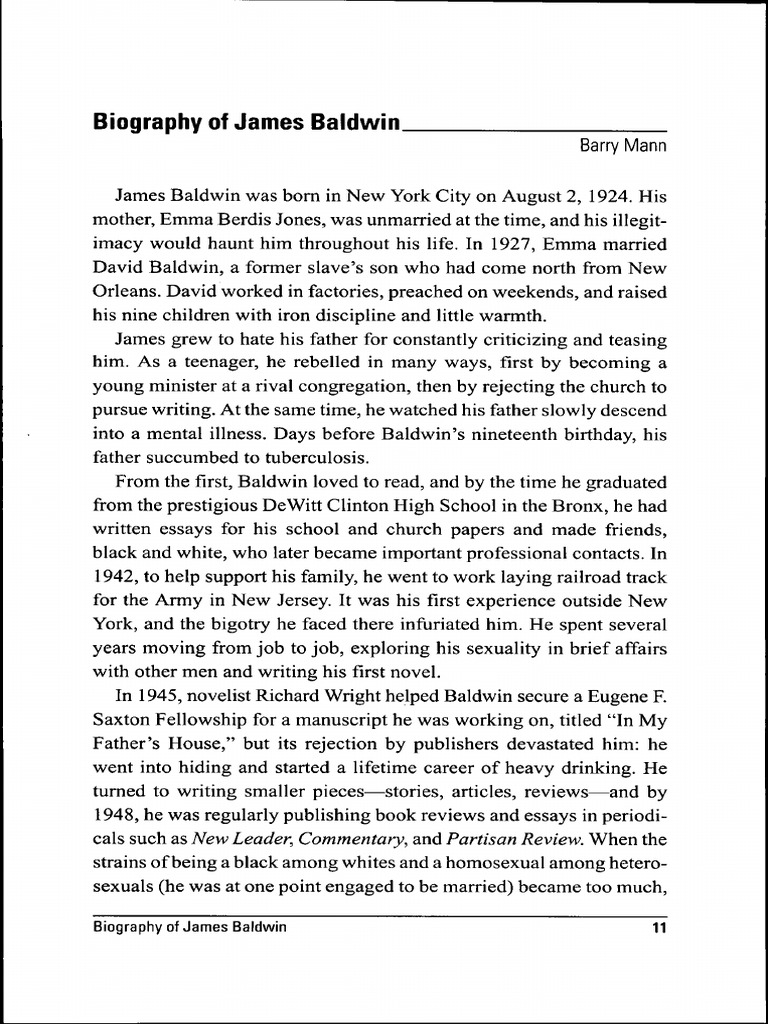 James Baldwin: A Life in Context | PDF | History