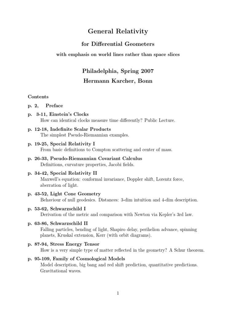 General Relativity | PDF | General Relativity | Special Relativity