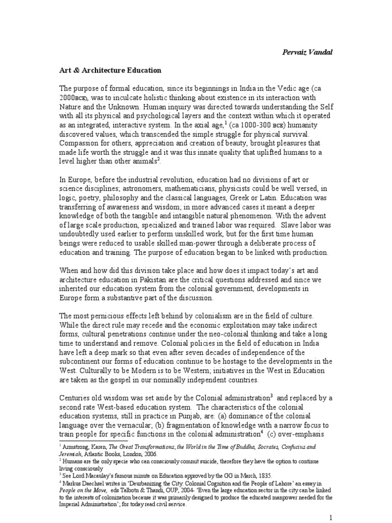 Impact of Colonialism on Art Education | PDF | Mind | Design