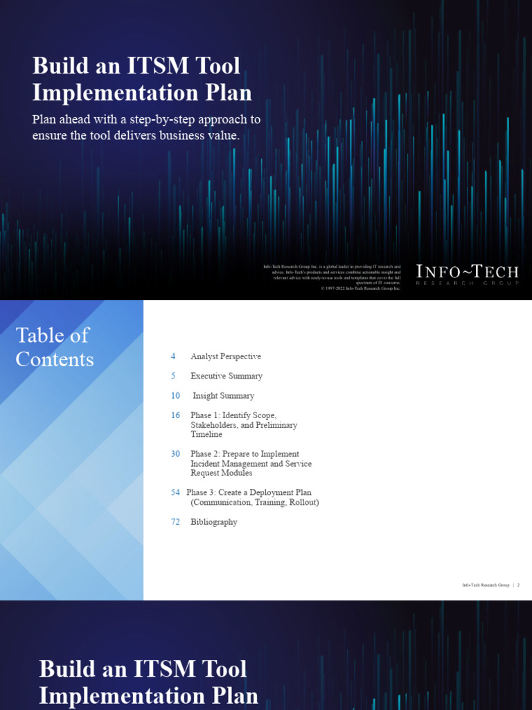 It Build An ITSM Tool Implementation Plan Phases 1 3 V1 | PDF | It ...