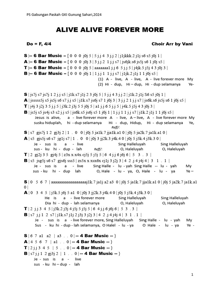 Alive Forevermore Sheet Music | PDF | Ketuvim | Religious Music