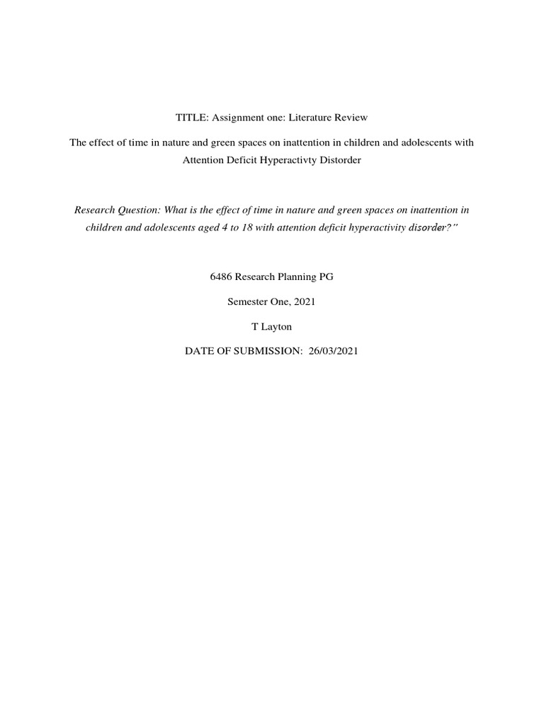 Layton Green Space | PDF | Attention Deficit Hyperactivity Disorder ...