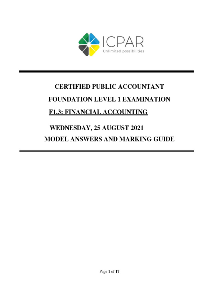 ICPAR Financial Accounting Exam Guide | PDF | Debits And Credits | Expense