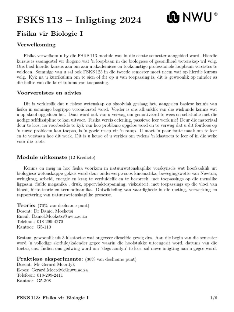 FSKS113 2024 Studyguide AFR 1 | PDF