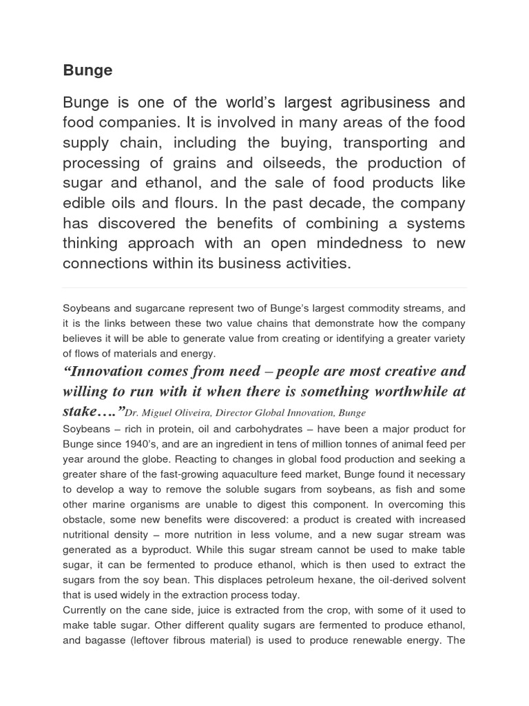 Bunge | PDF | Sugarcane | Foods