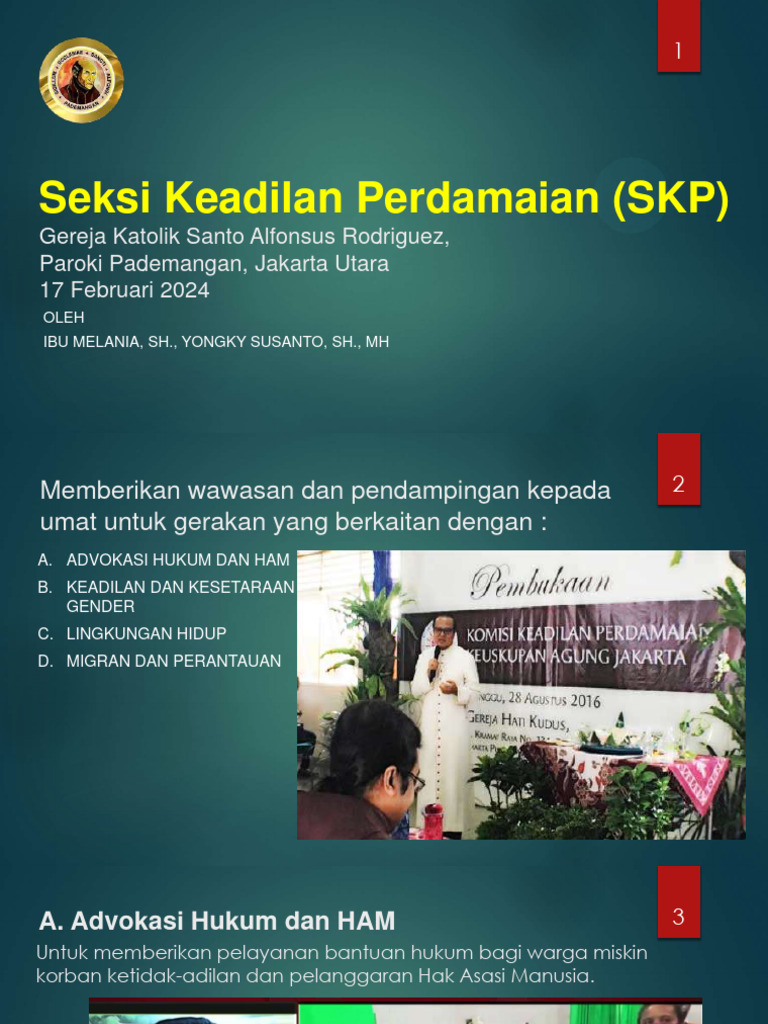 Profil Seksi Keadilan Dan Perdamaian. Yongky Susanto | PDF