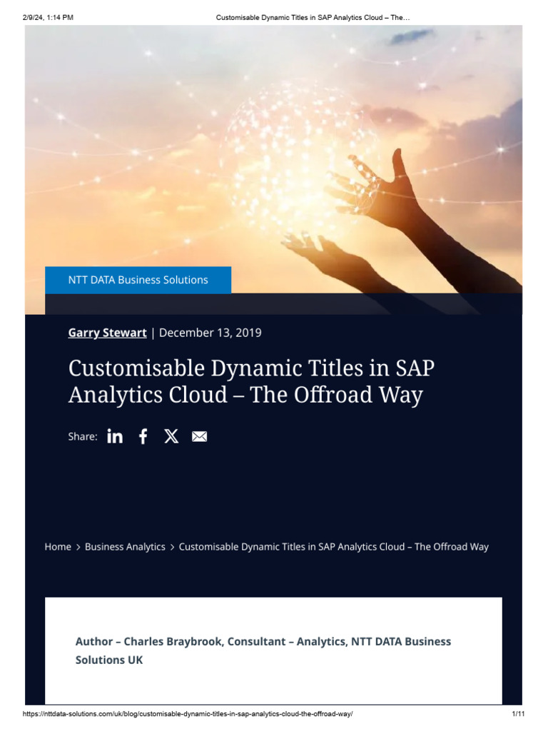 Customisable Dynamic Titles in SAP Analytics Cloud – The… | PDF ...